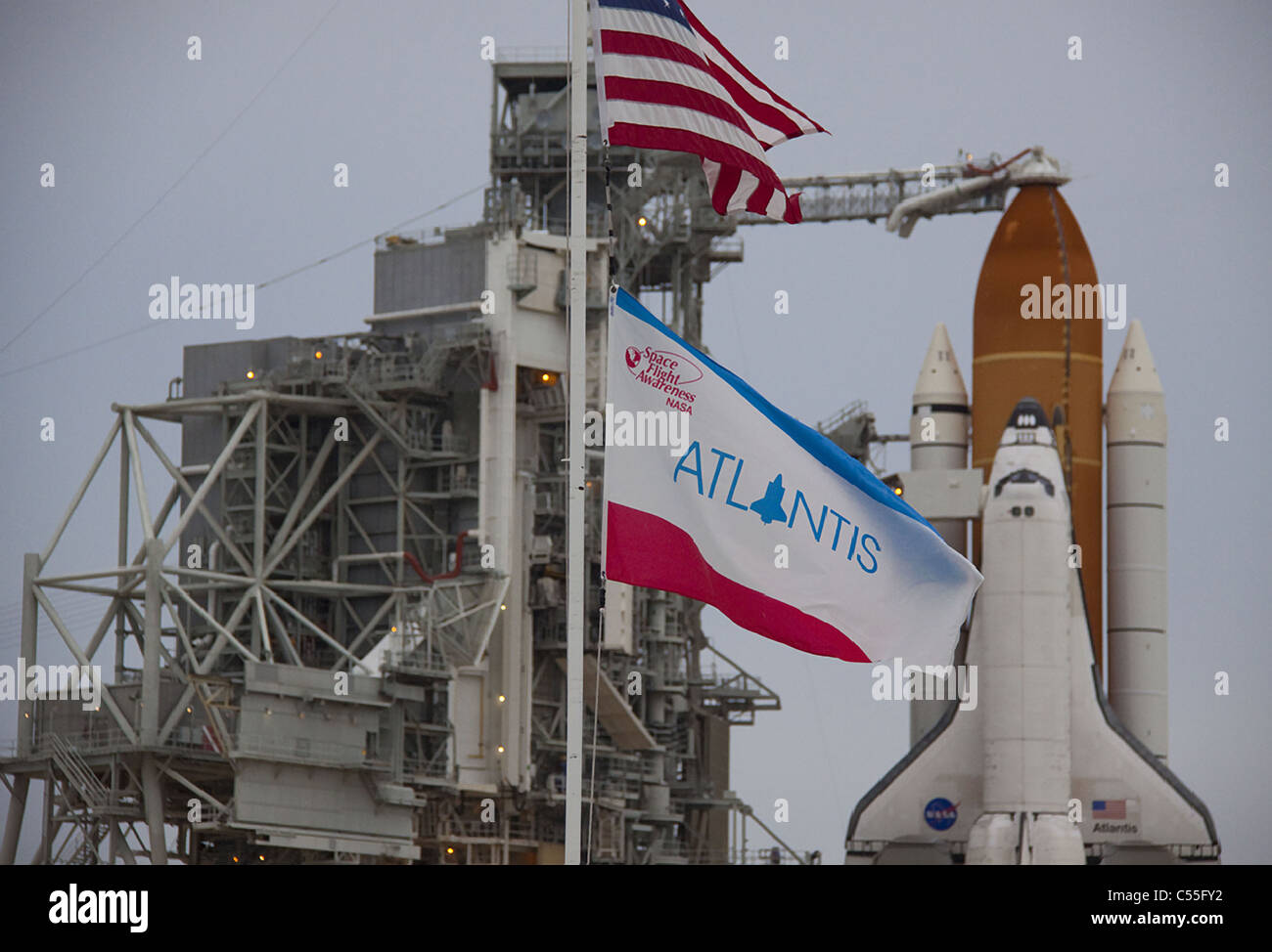 Atlantis STS-135, the final space shuttle mission on Launch Pad 39A at ...
