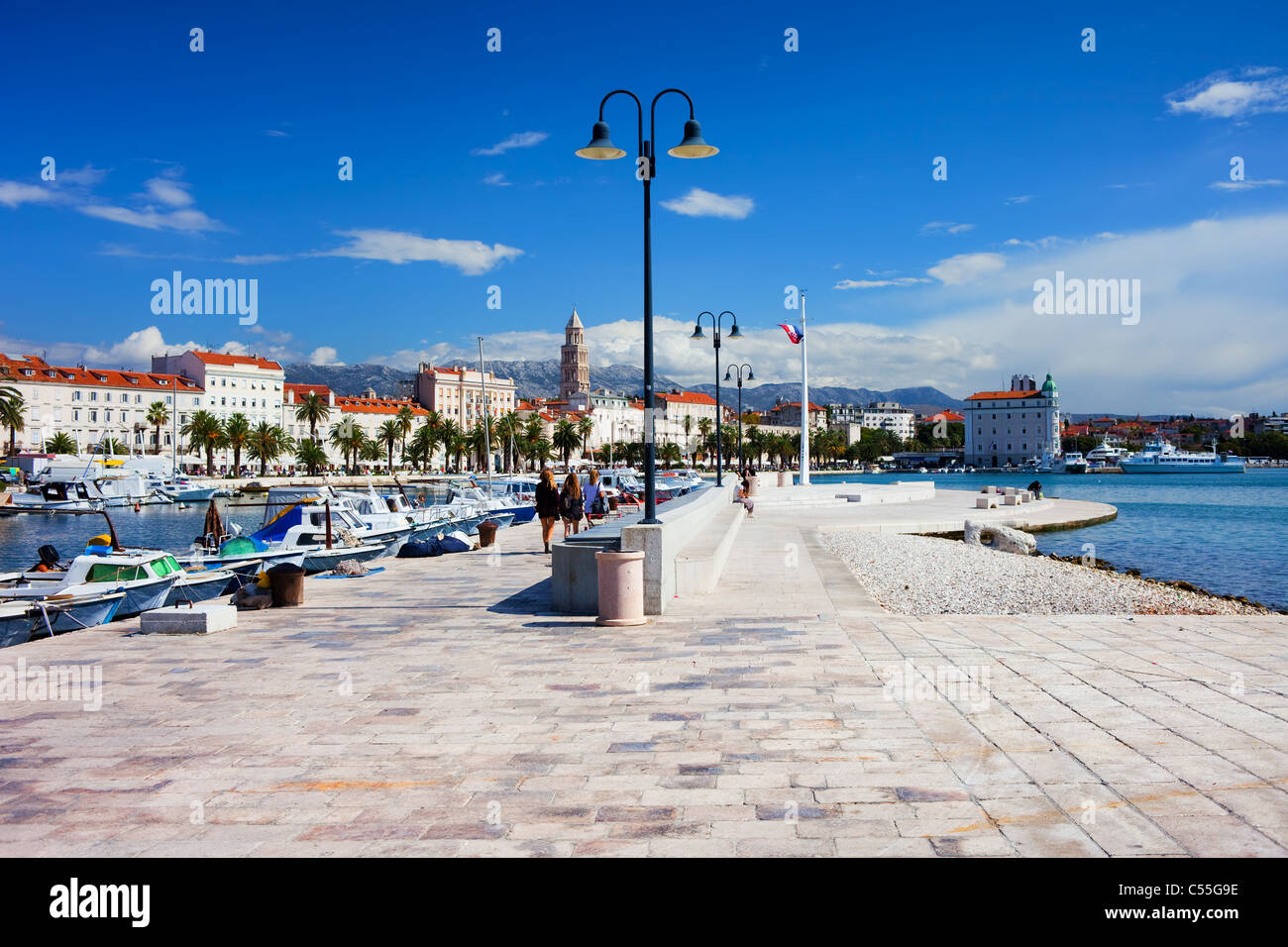 Scenic waterfront promenade in Split, Croatia, Dalmatia County Stock ...