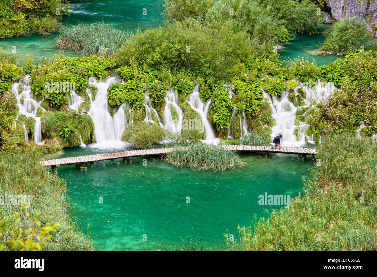 Scenic water cascades in Plitvice Lakes National Park, Croatia Stock ...