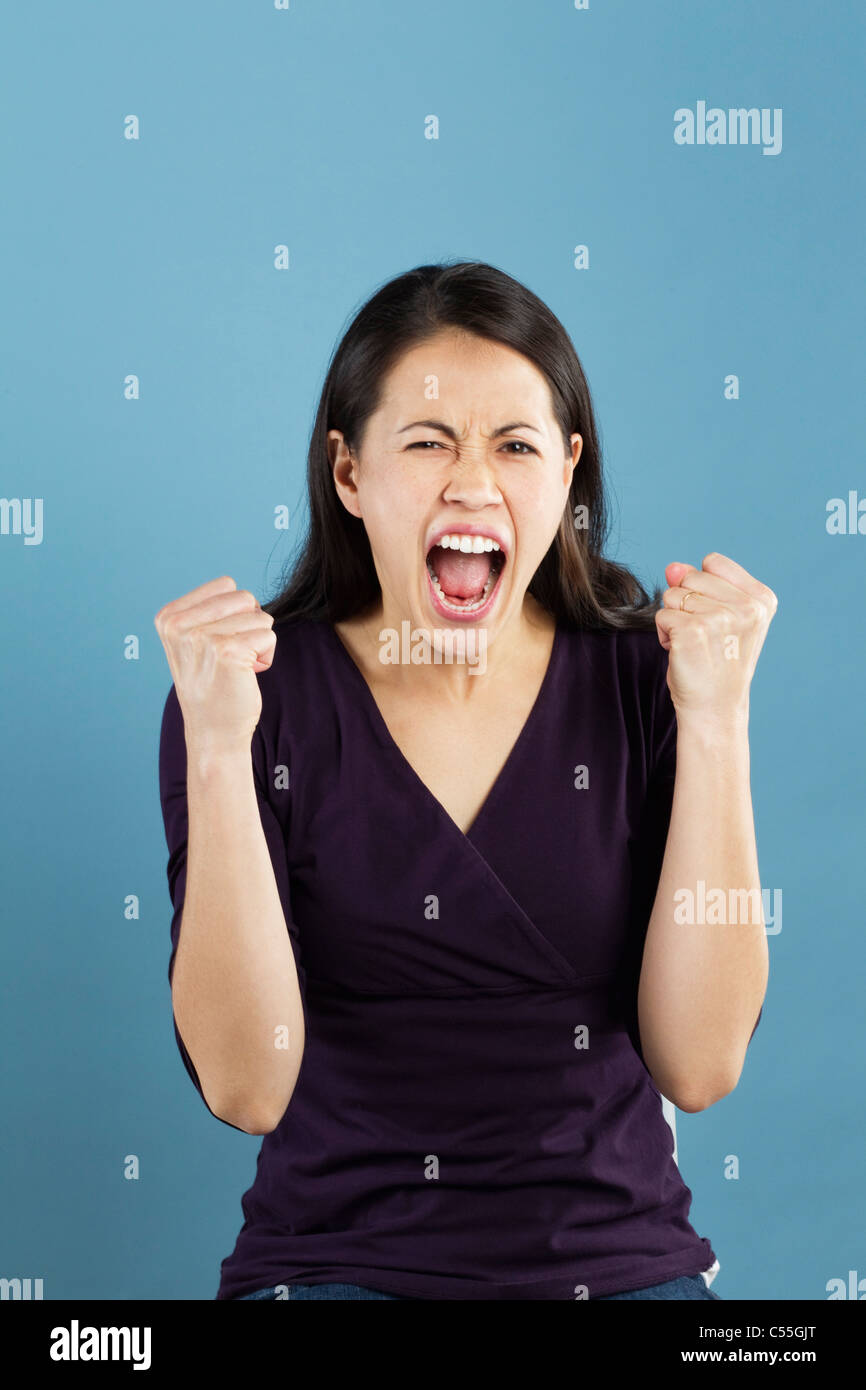 Annoyed asian woman arms hi-res stock photography and images - Alamy