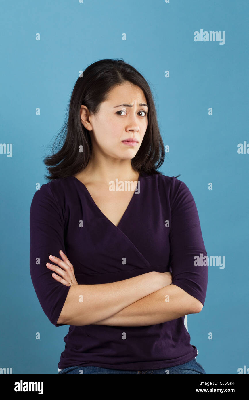 Top view unhappy thinking hi-res stock photography and images - Alamy