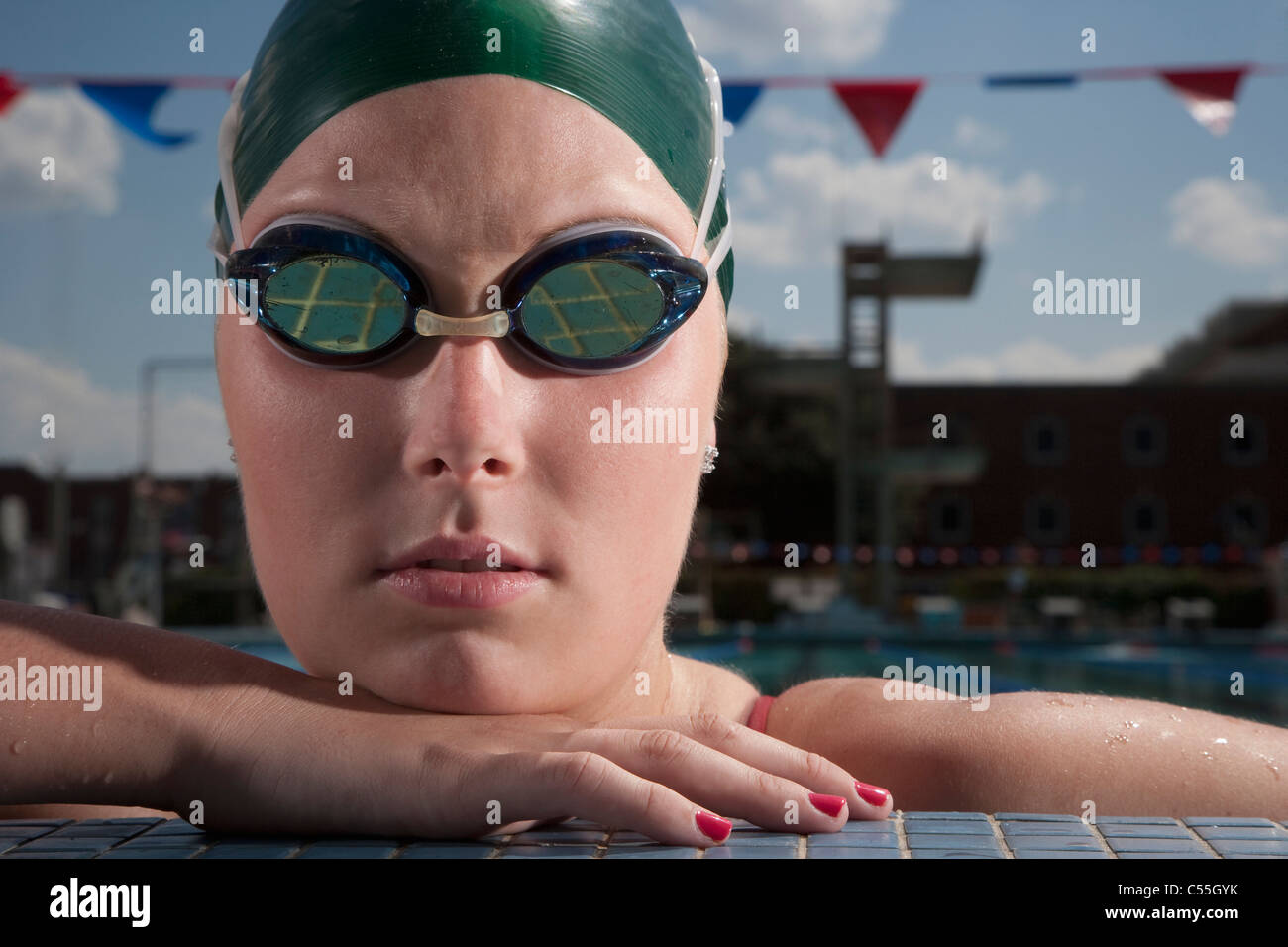 Portrait of Spindrift Beck at the Southern Methodist University pool in ...
