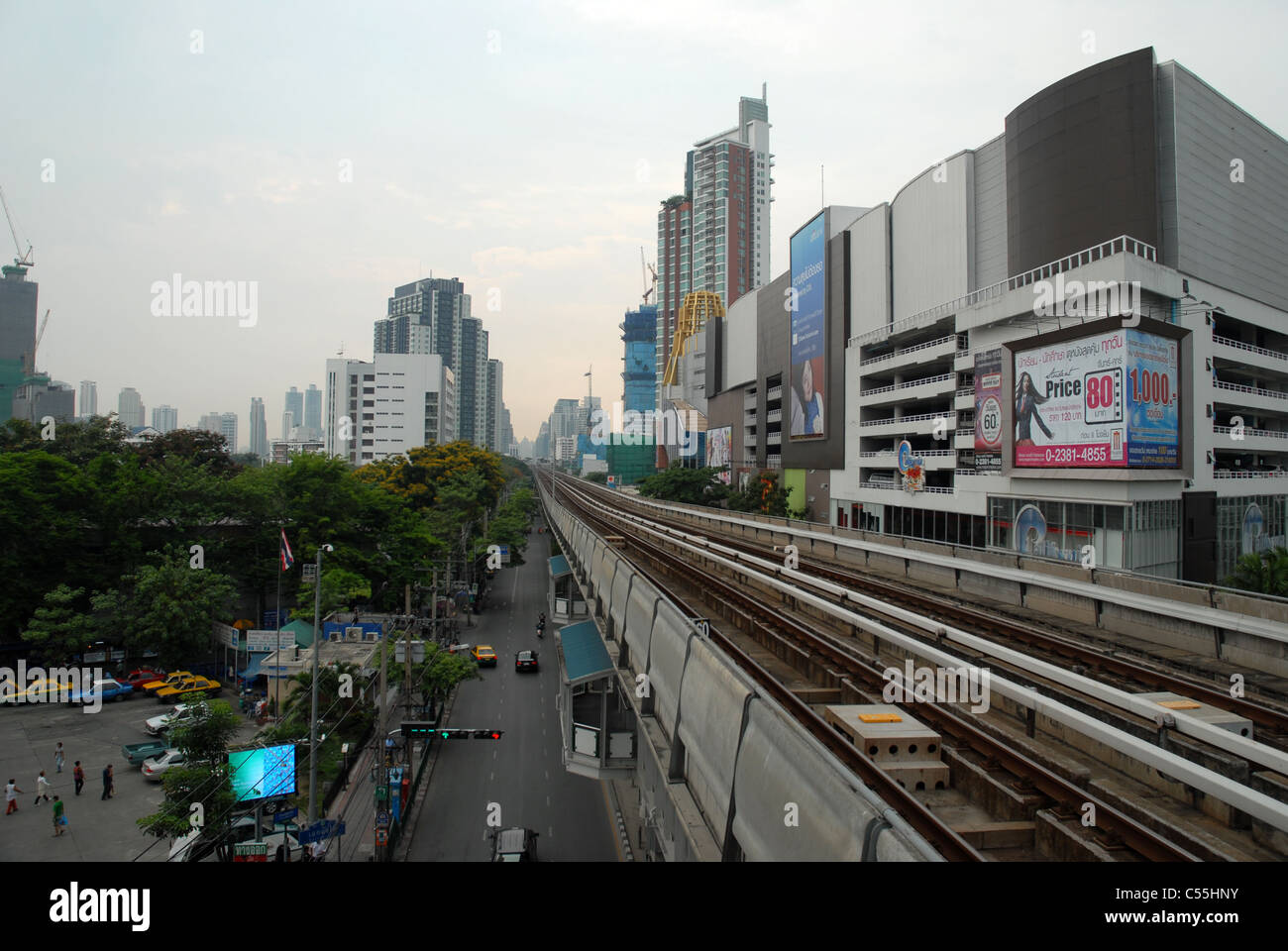 Bangkok Mass Transit System BTS Skytrain, Bangkok, Thailand Stock Photo ...