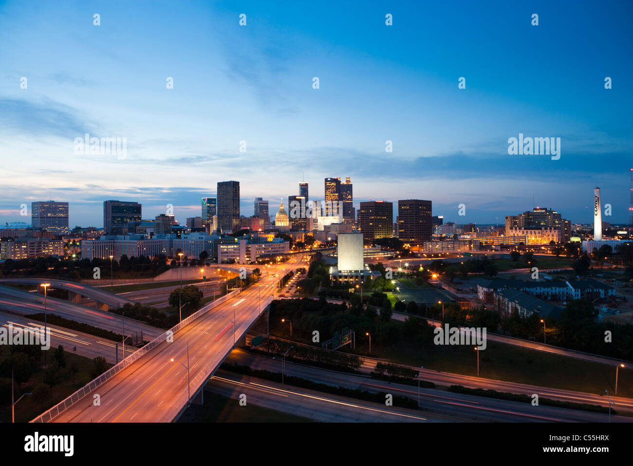 Highways stretching from Atlanta's Skyline Stock Photo - Alamy