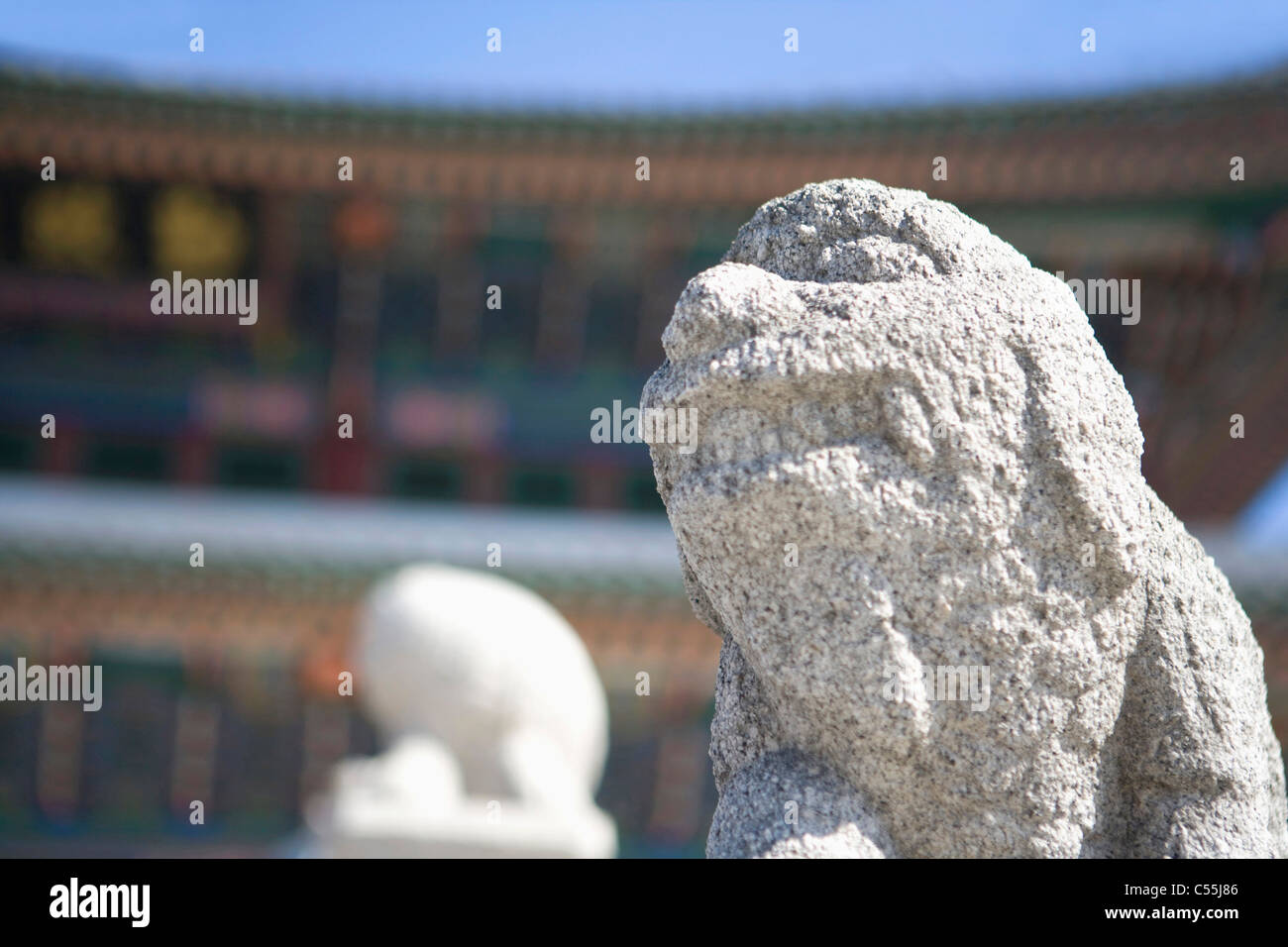 Korean traditional stone statue of Haetae Stock Photo - Alamy
