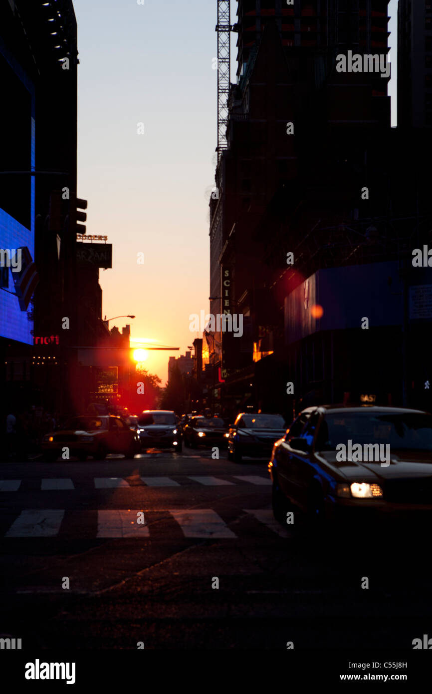 New York Time Square Sunset Stock Photo - Alamy