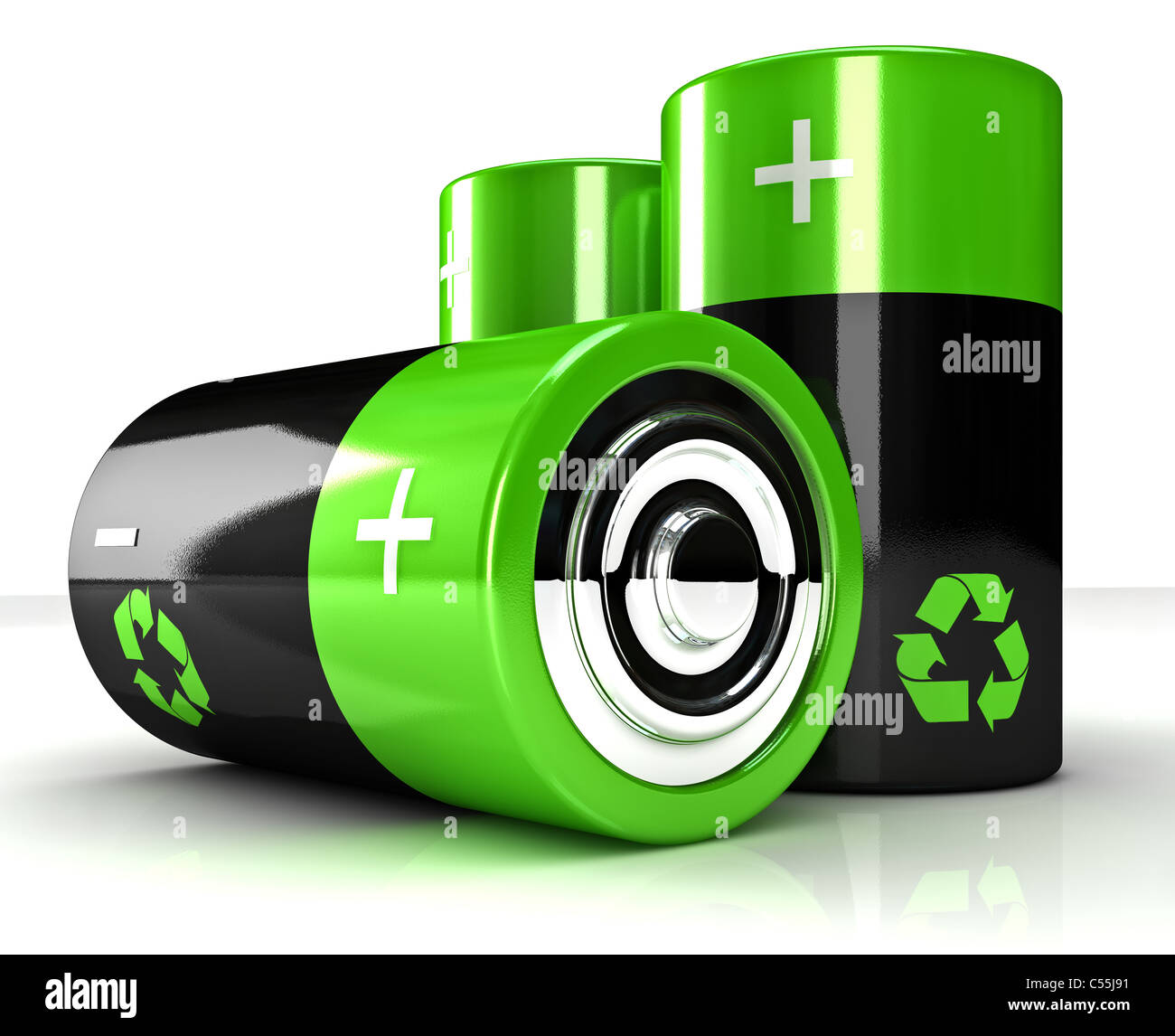 fine 3d image of green eco battery background Stock Photo - Alamy