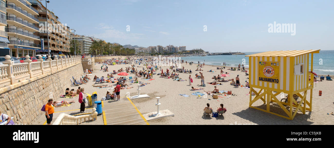 Benidorm, Playa Poniente beach near the old town, Costa Blanca, Spain ...