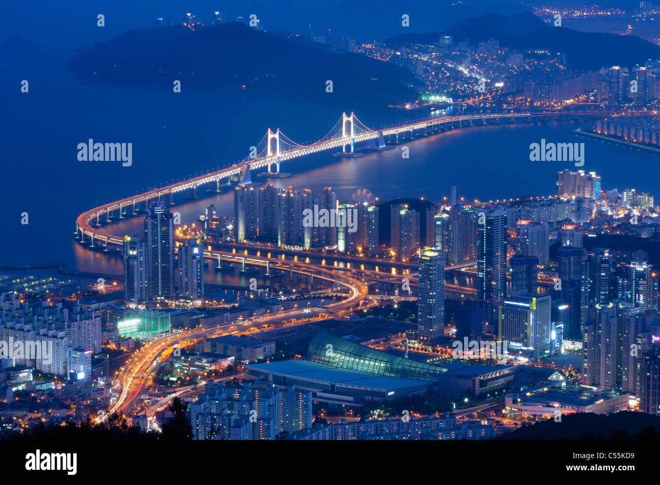 night scenery in Busan city Stock Photo - Alamy