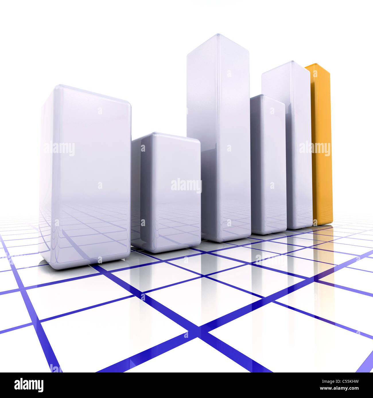 3D render of a bar chart Stock Photo - Alamy