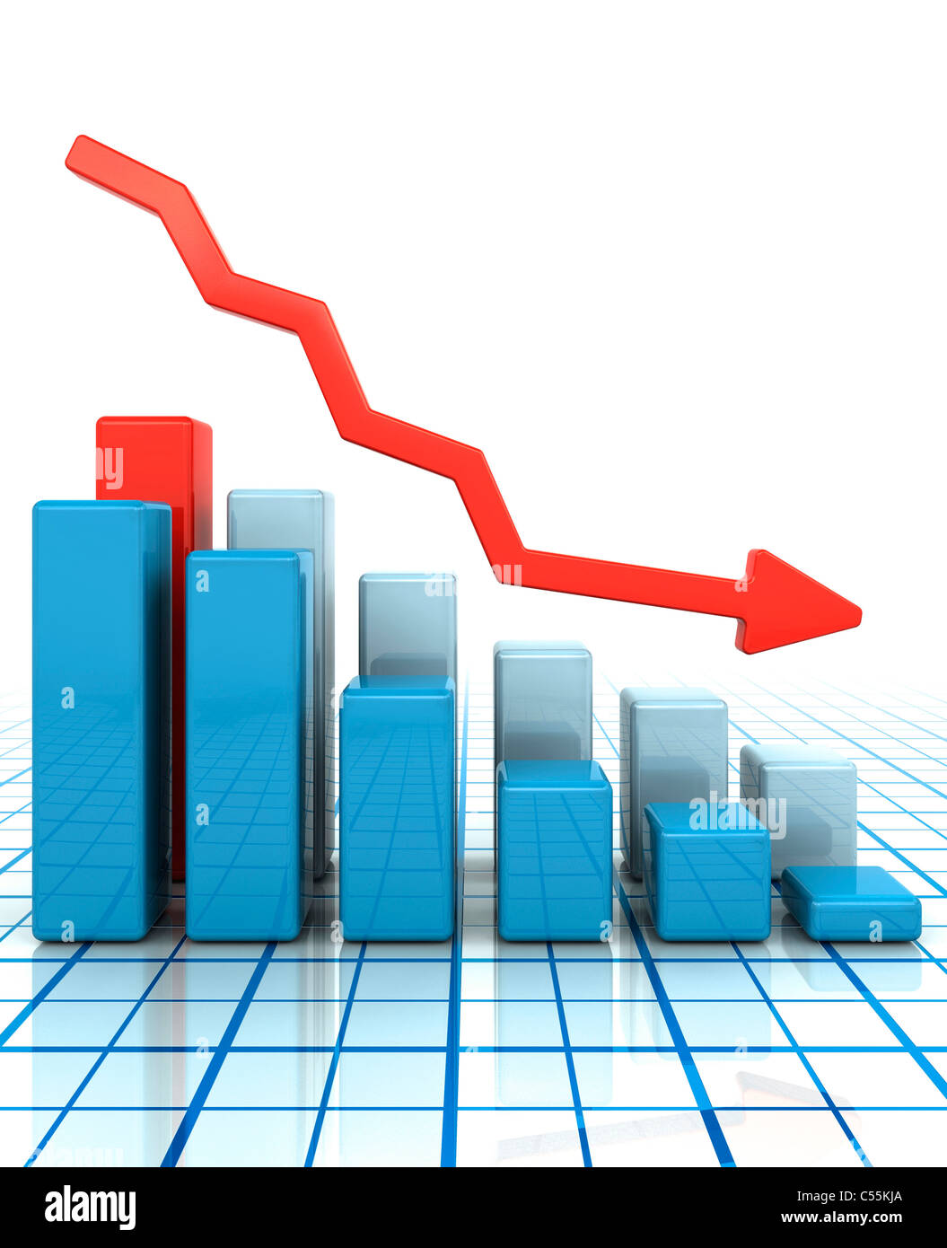 Bar chart showing falling profits Stock Photo - Alamy
