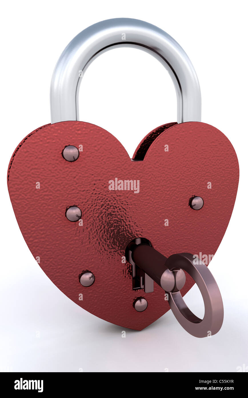 Heart shaped padlock on hi-res stock photography and images - Alamy