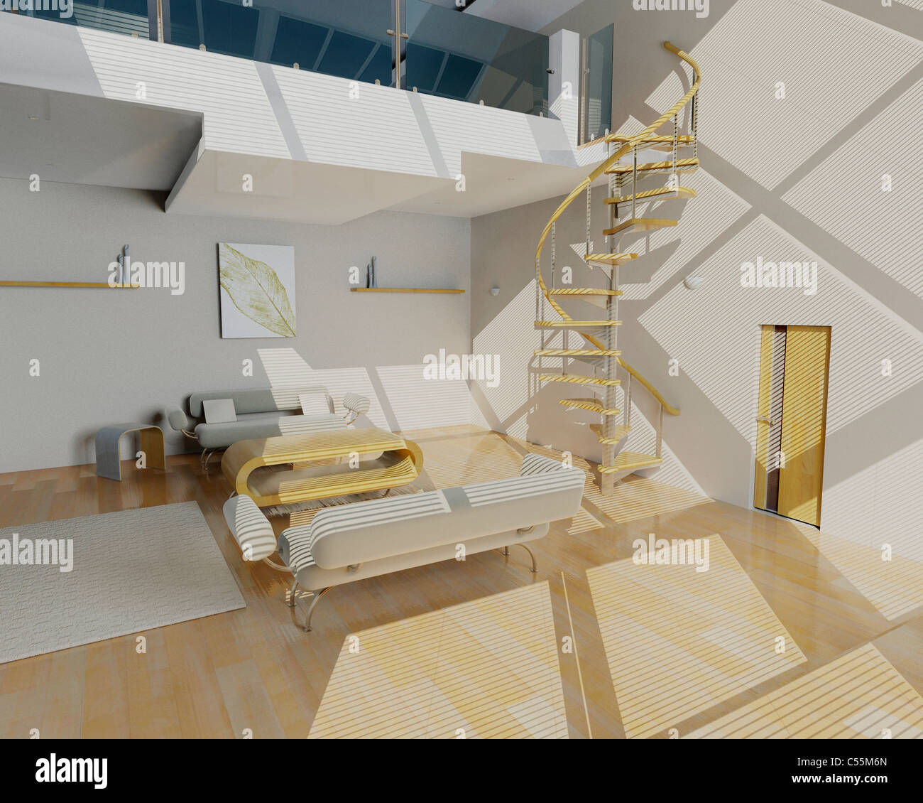 3D render of a contemporary lounge Stock Photo - Alamy