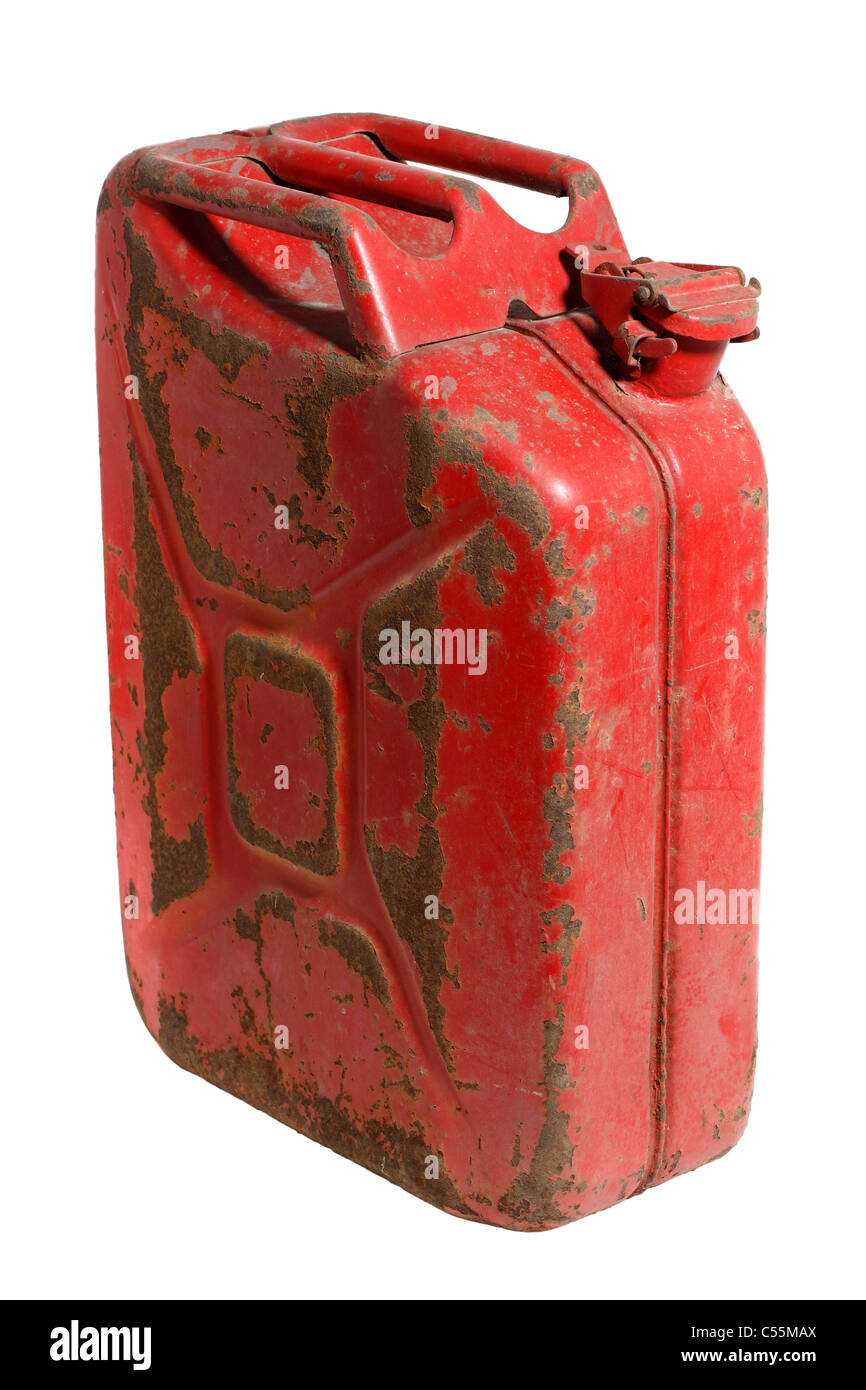 Rusty Gas Can isolated on white Stock Photo - Alamy