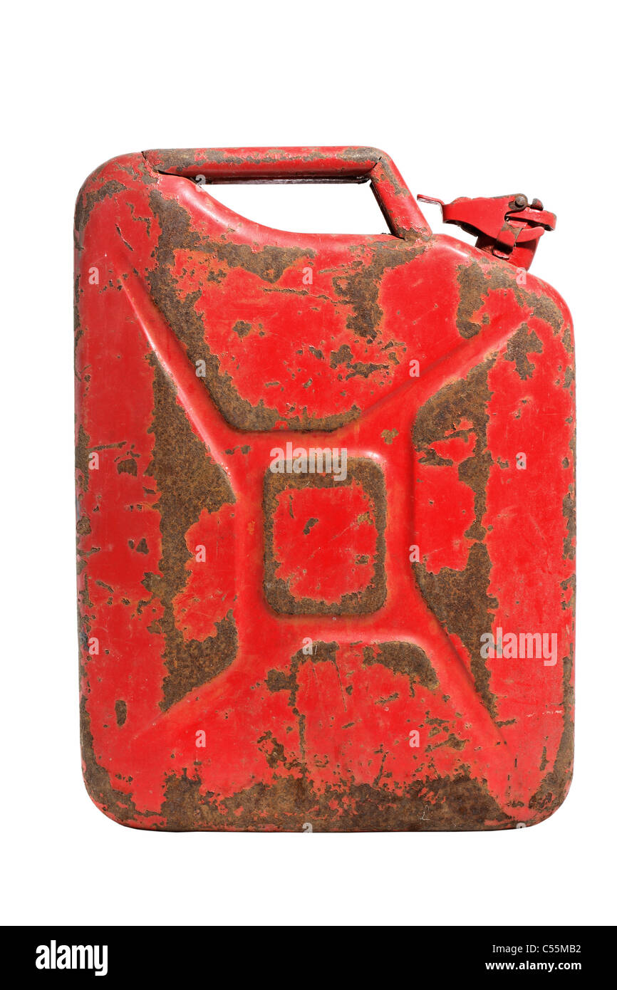 Rusty Gas Can isolated on white Stock Photo - Alamy
