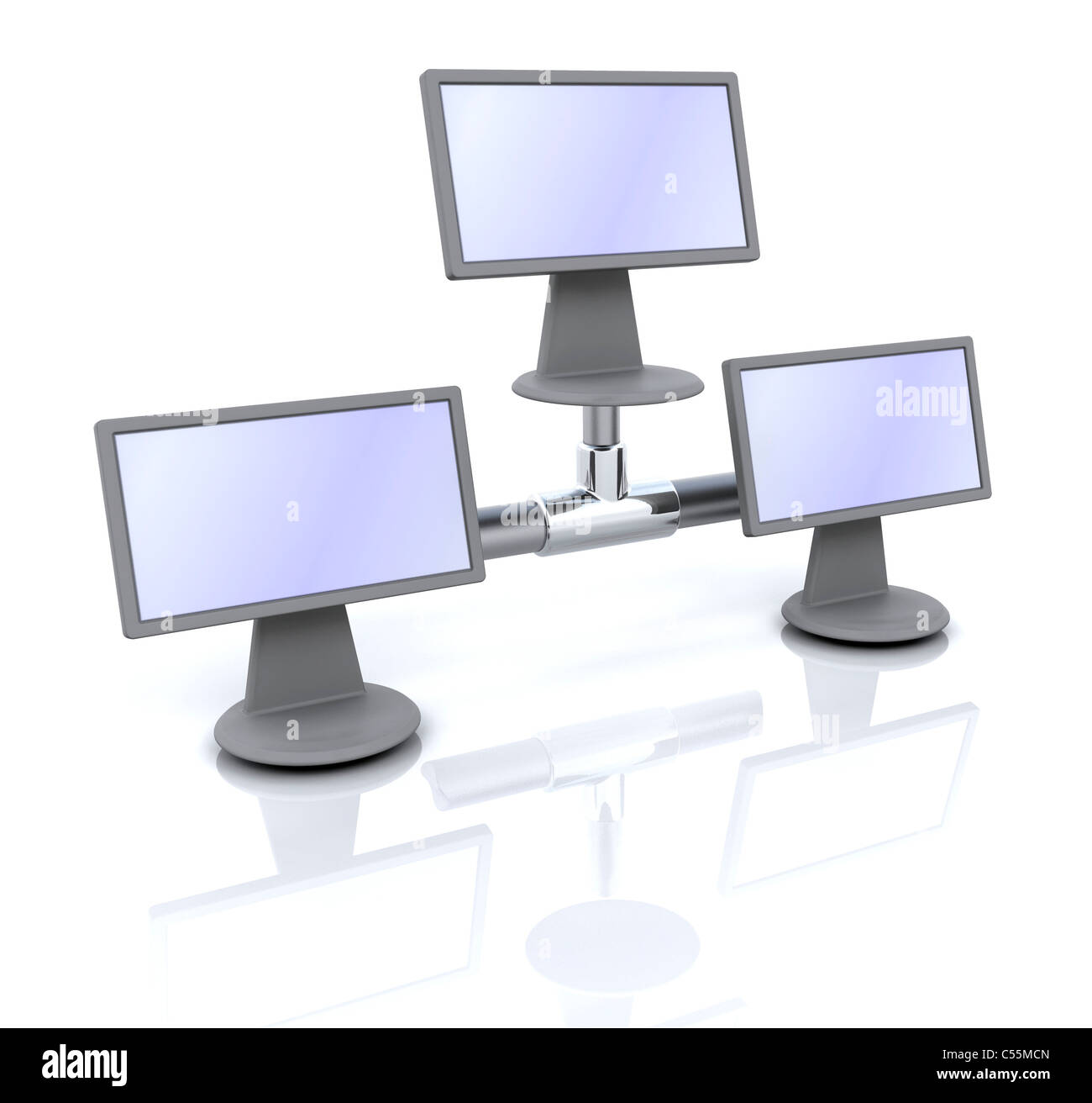 3D computer icon for network computer Stock Photo - Alamy