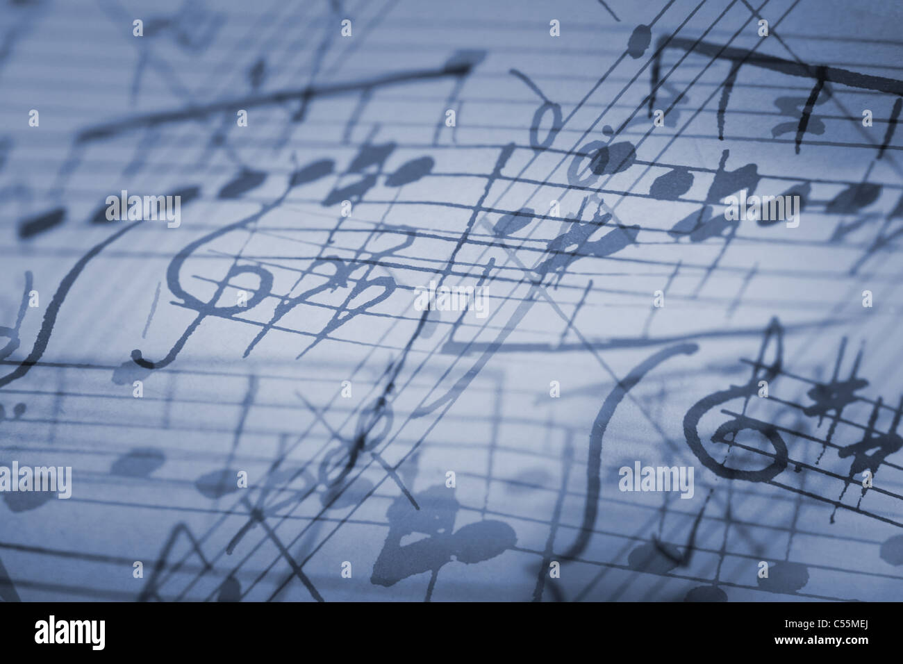 hand-written musical notation background Stock Photo - Alamy