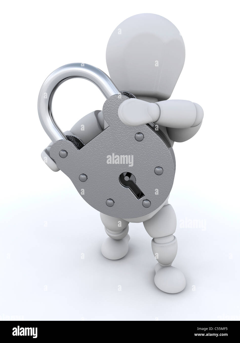 3d man padlock security hi-res stock photography and images - Alamy