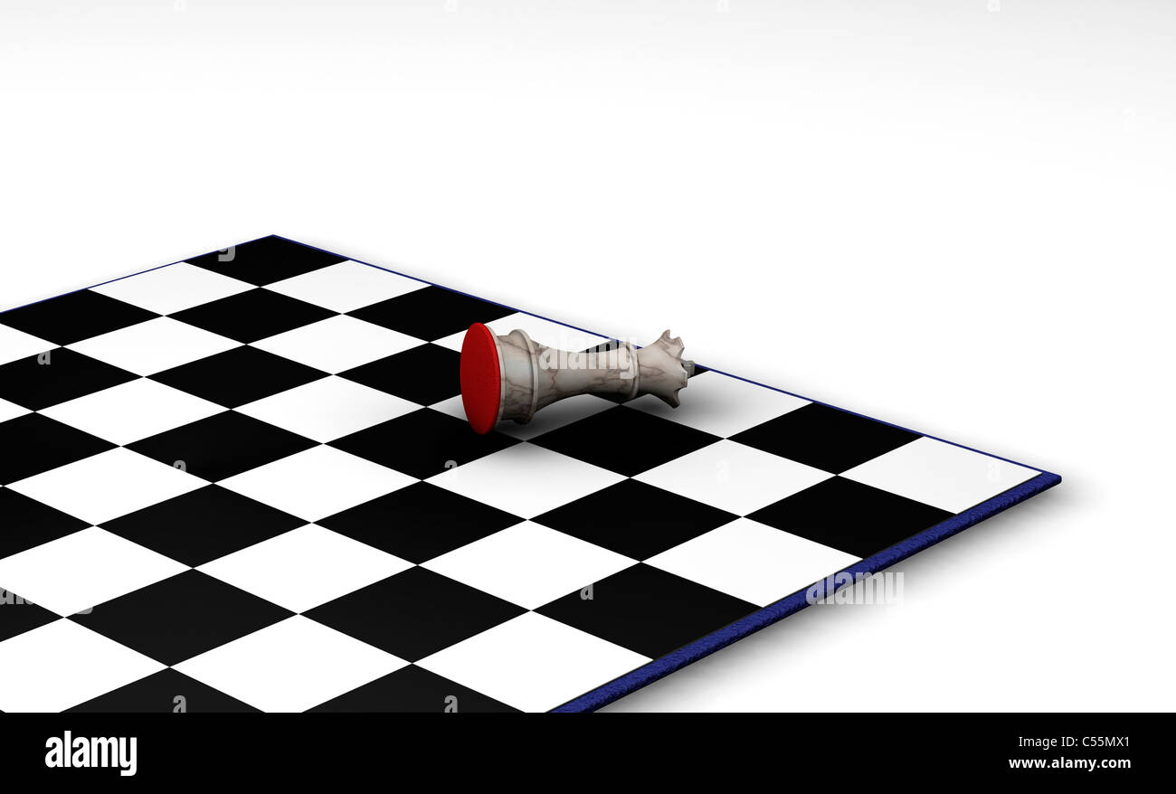 3D render of a fallen chess piece Stock Photo - Alamy
