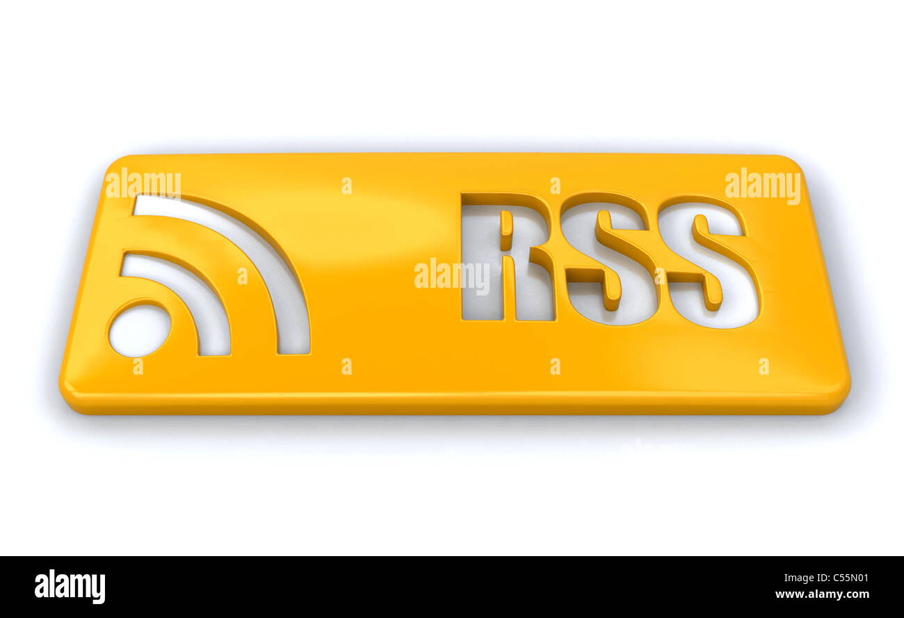 3D render of an RSS symbol Stock Photo - Alamy