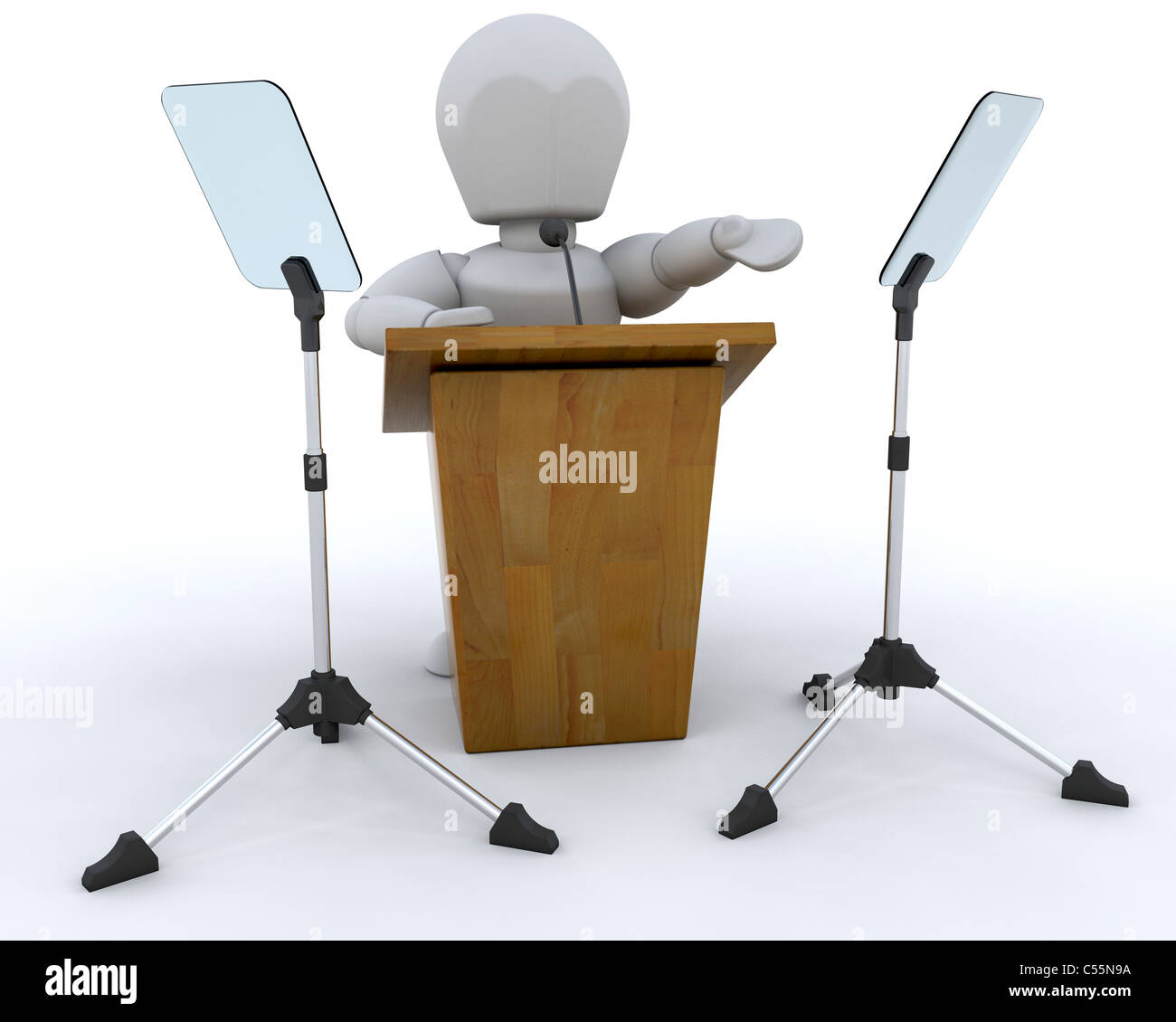 3D render of someone speaking from a lecturn Stock Photo - Alamy