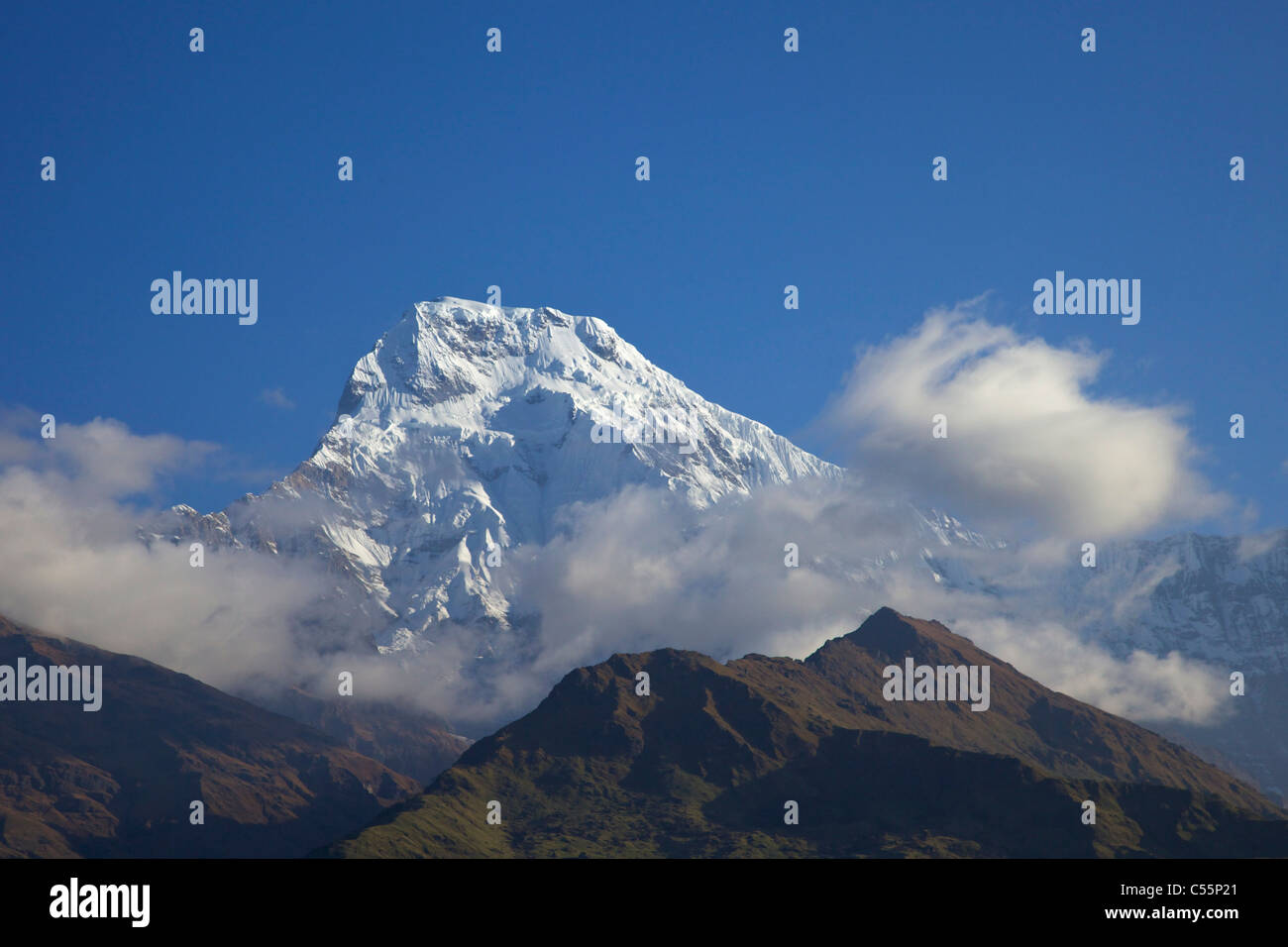 Annapurna range viewed from Tadapani, Annapurna Sanctuary, Himalayas ...