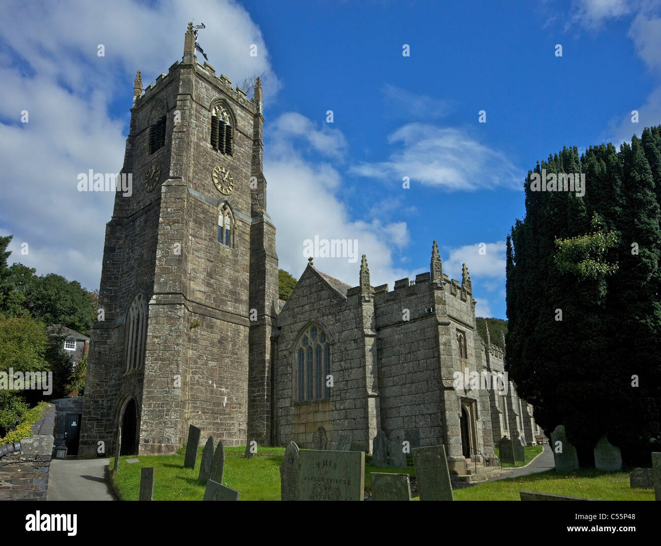 Parish Church of St Anietus, St. Neot, Bodmin Moor, Cornwall, England ...