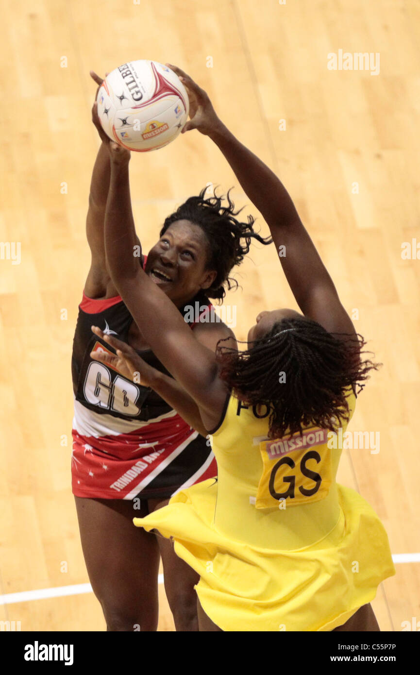 08.07.2011 Jhaniele Fowler of Jamaica(right) battles with Crystal Ann ...