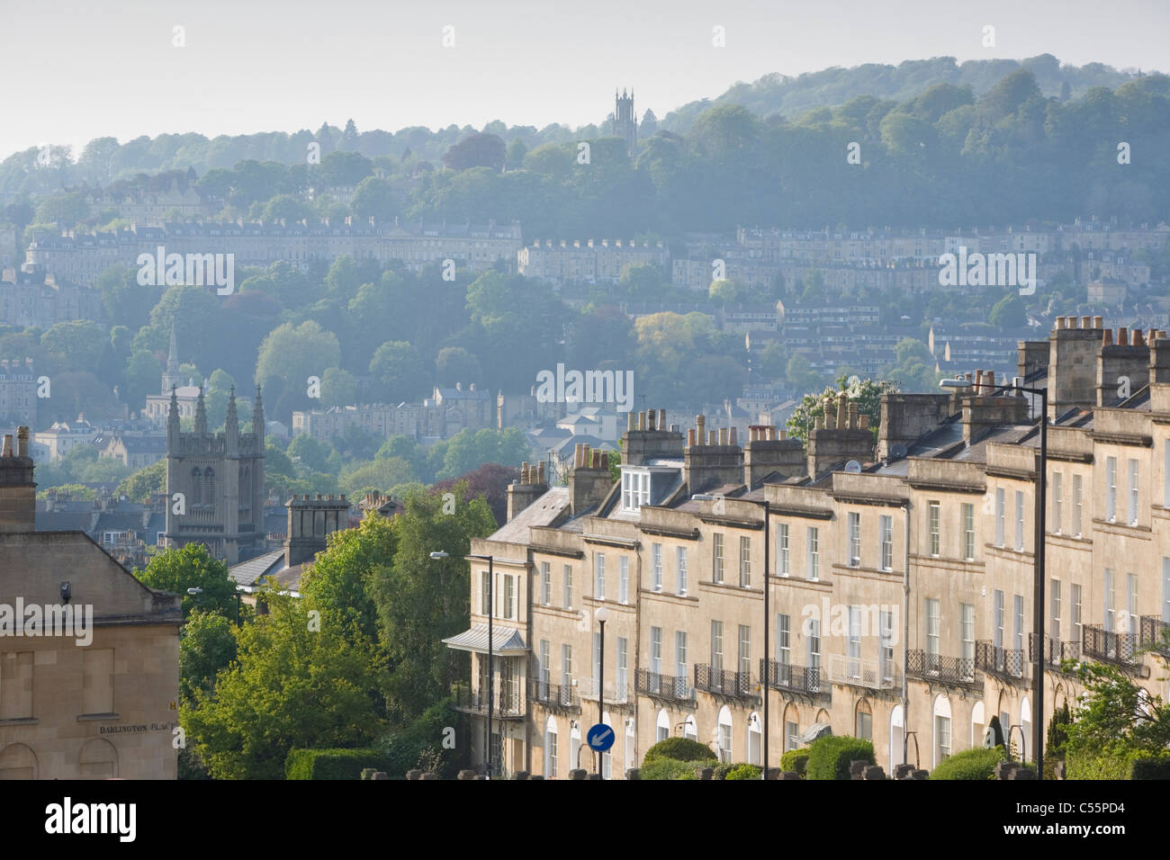 Georgian Houses on Bathwick Hill with views of Bath beyond. Bath ...
