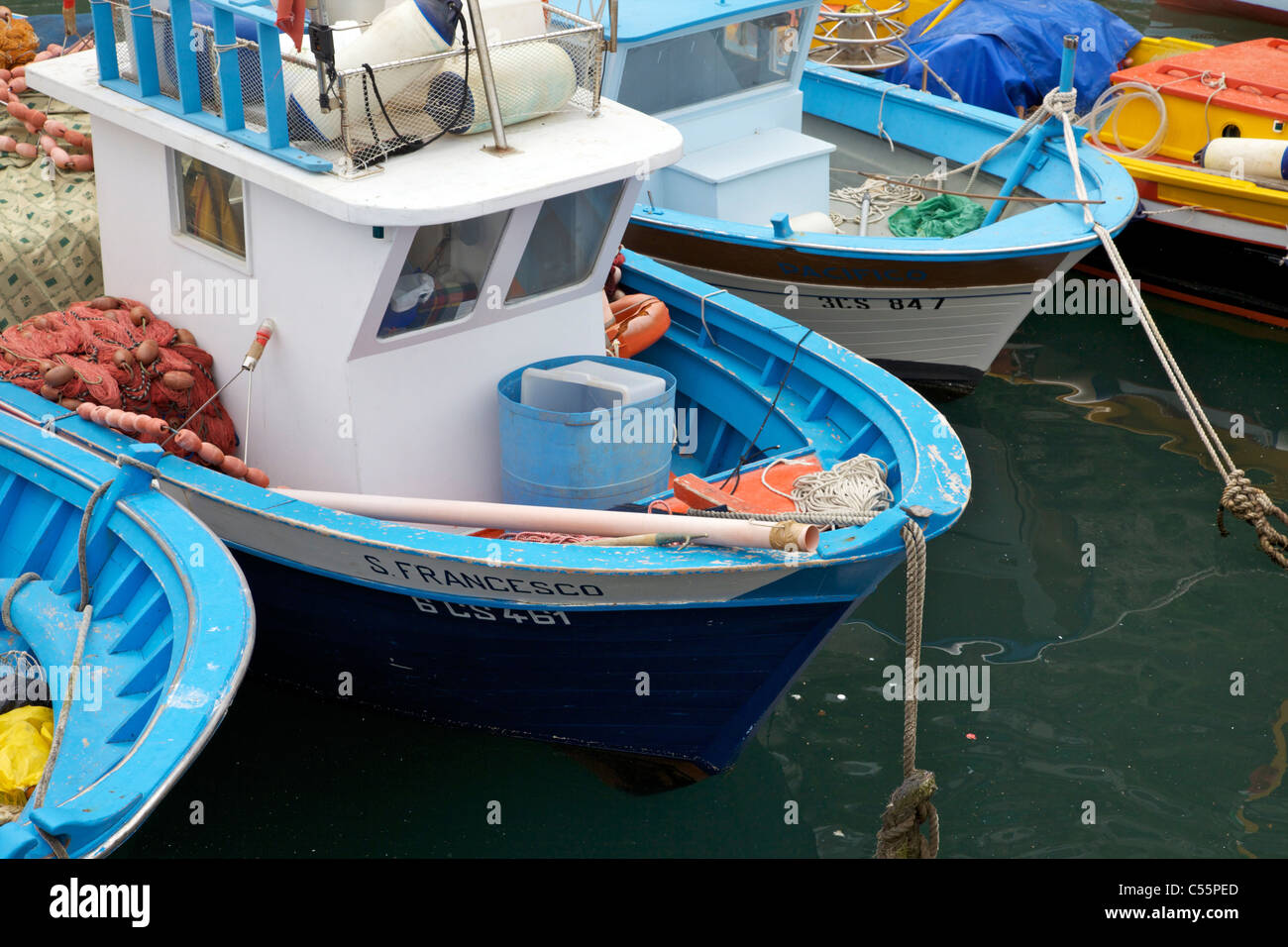 Small fishing boats at harbor, Marina Grande, Sorrento, Campania, Italy ...