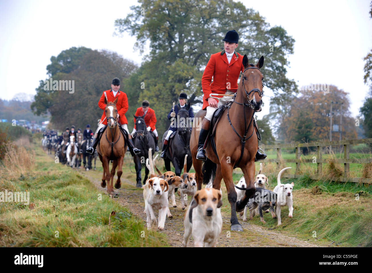 Huntsman and foot followers at the 150th anniversary Cotswold Hunt ...