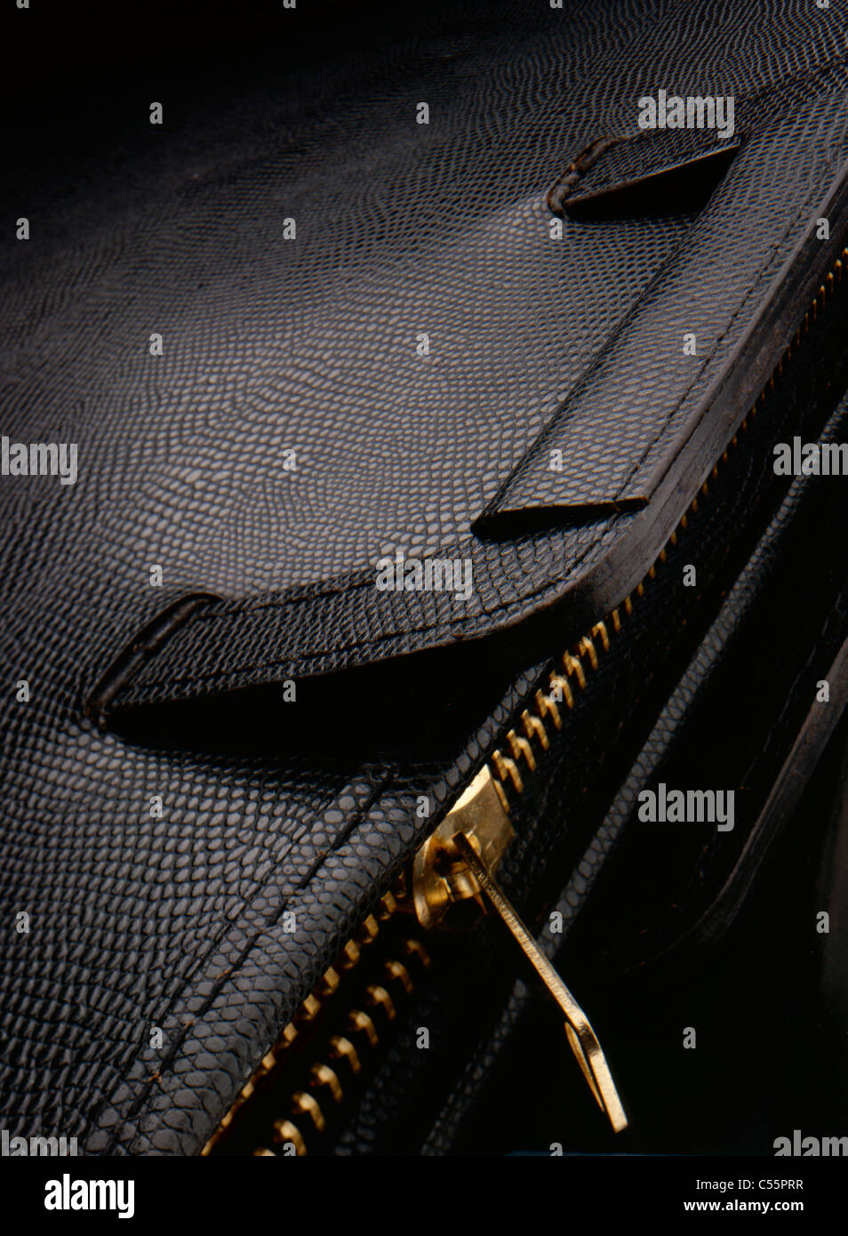 Black leather artist's portfolio, studio shot Stock Photo - Alamy