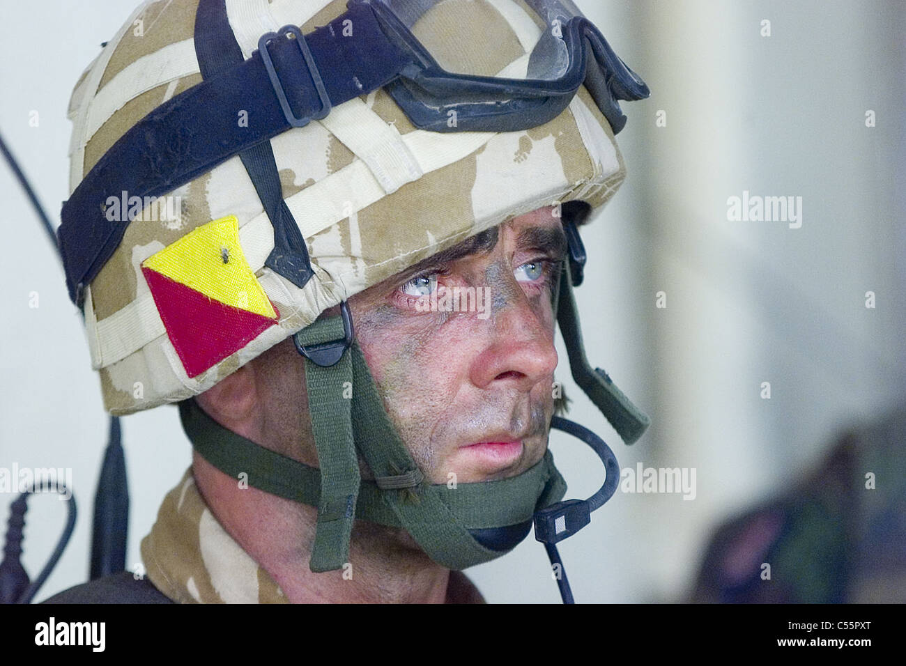 THE DESERT RATS PREPARE TO ENTER THE IRAQI CITY OF BASRA. PENSIVE FACE ...