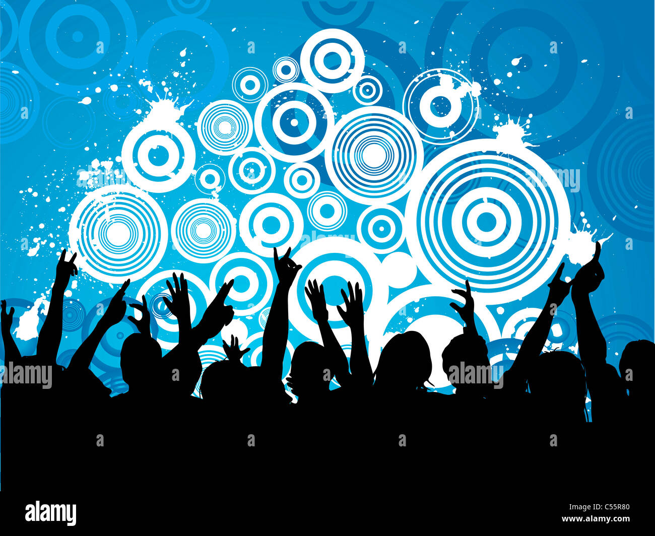 Silhouette of an audience on a grunge background Stock Photo - Alamy