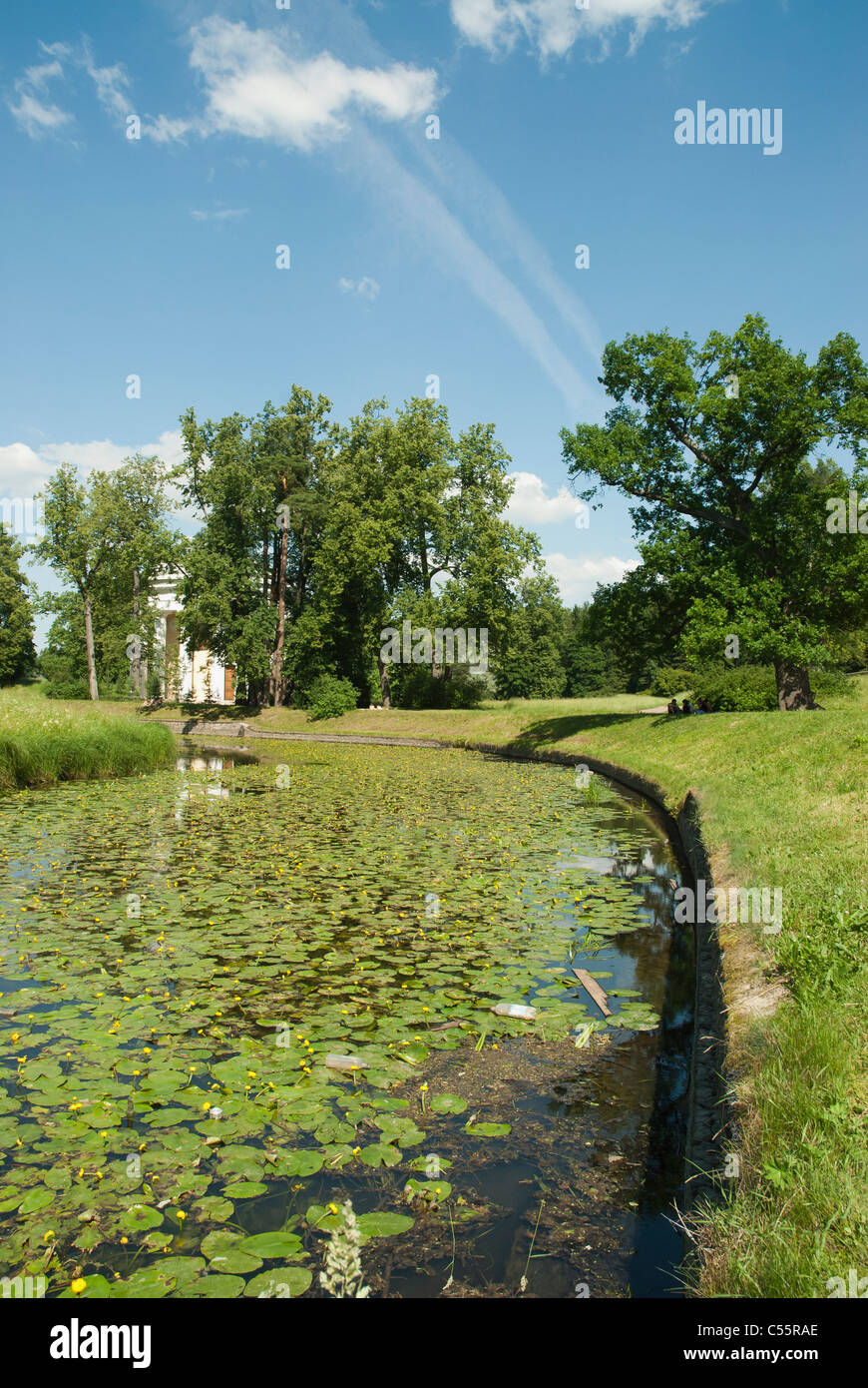 River Slavyanka on the territory of Pavlovsk museum. St.Petersburg ...