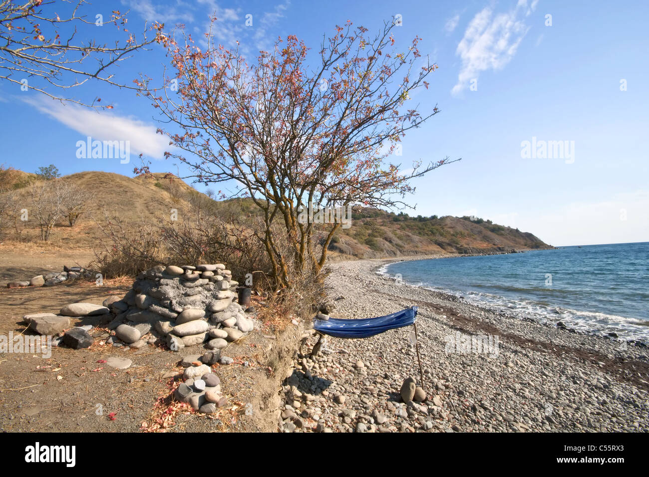 Canopy at the Black Sea coast, Crimea, Ukraine. Black sea coastline ...
