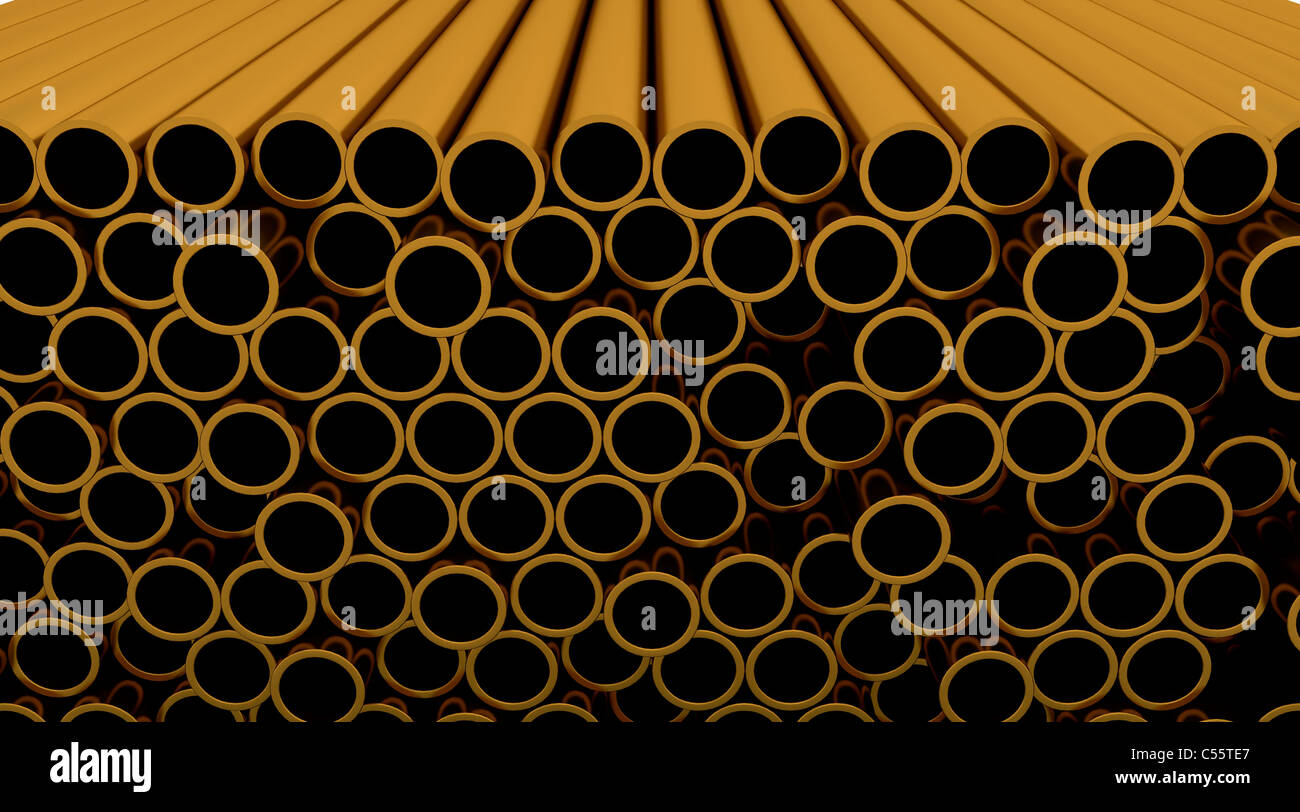 3d render copper pipes hi-res stock photography and images - Alamy