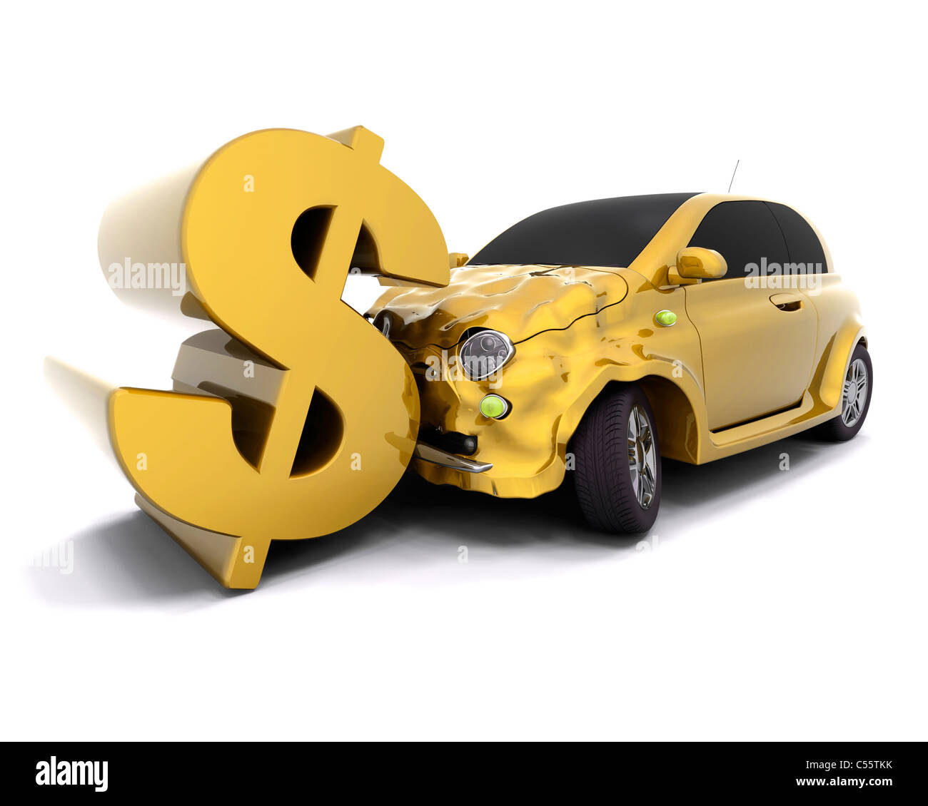 Car crashing into a dollar sign Stock Photo - Alamy