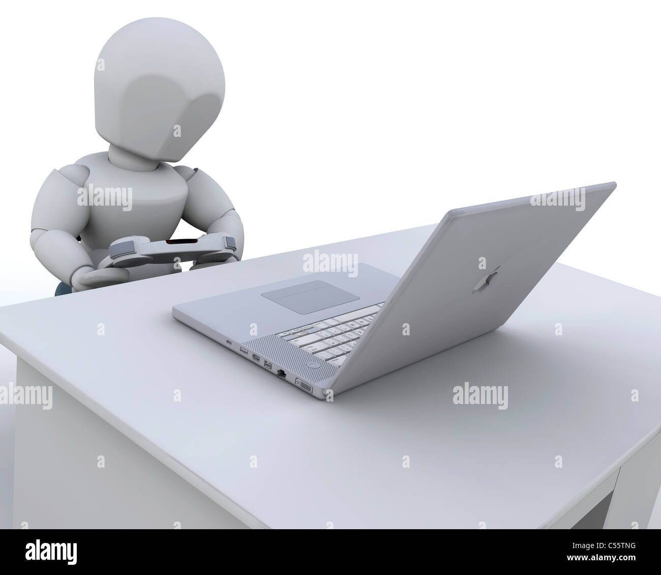 3D render of man playing computer games Stock Photo - Alamy