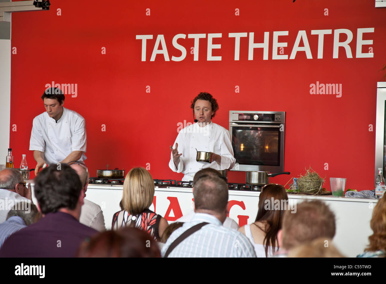 Tom Kitchen, owner/chef of The Kitchen restaurant, doing a cookery ...
