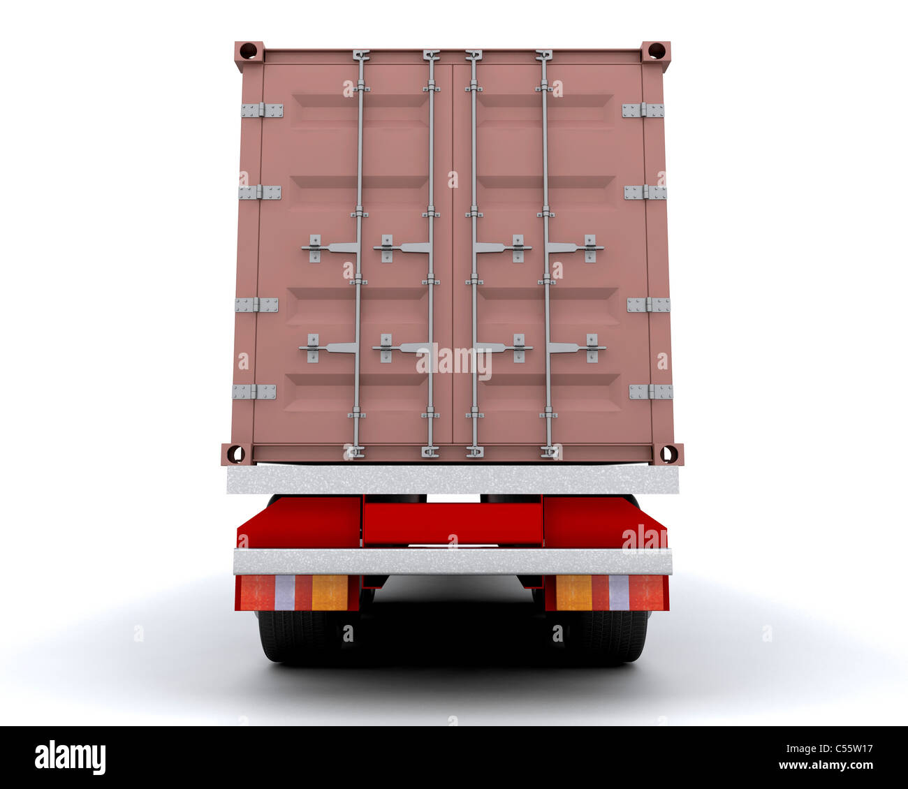 Freight container on the back of a heavy goods vehicle Stock Photo - Alamy