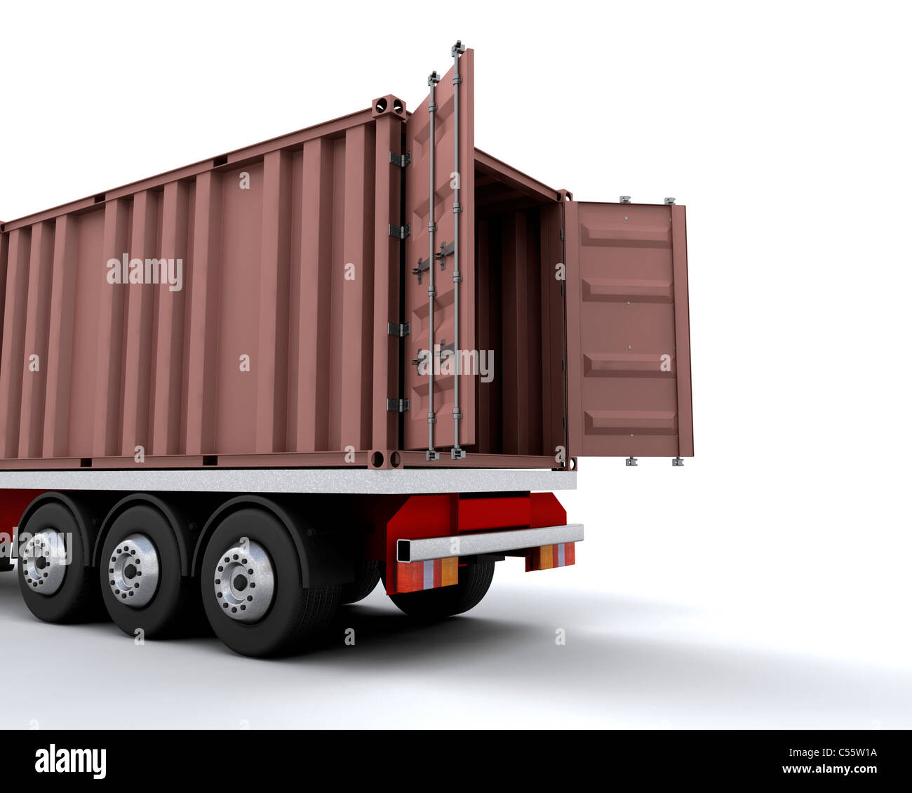 Freight container on the back of a heavy goods vehicle Stock Photo - Alamy