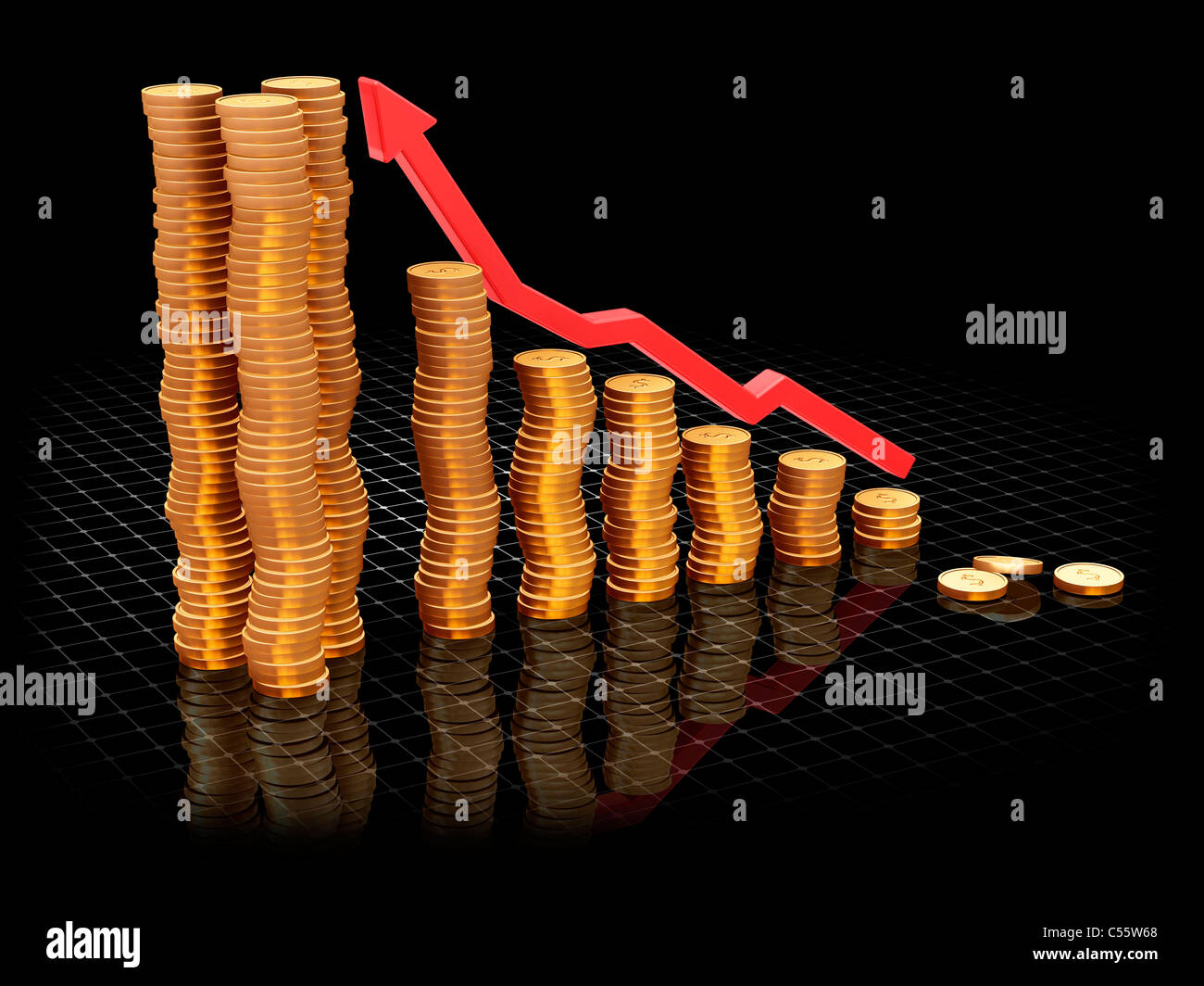 3D render of a chart showing rising profits Stock Photo - Alamy