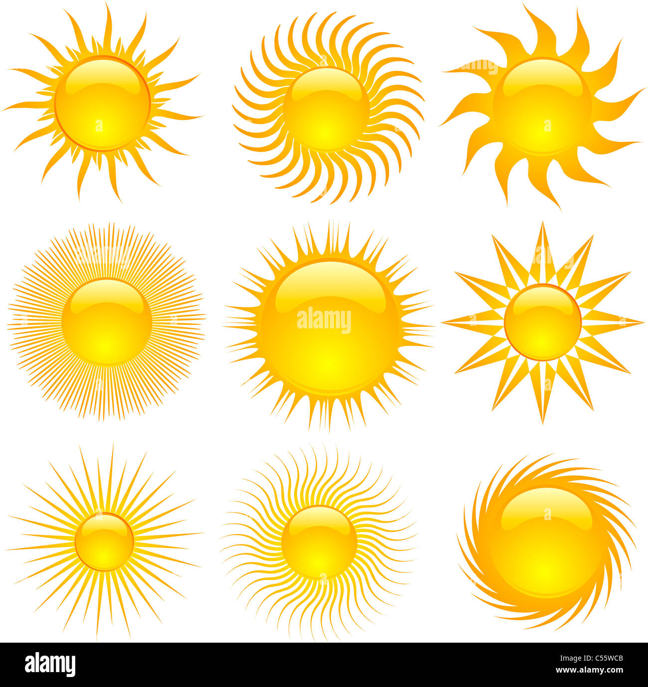 Various sun icons Stock Photo - Alamy