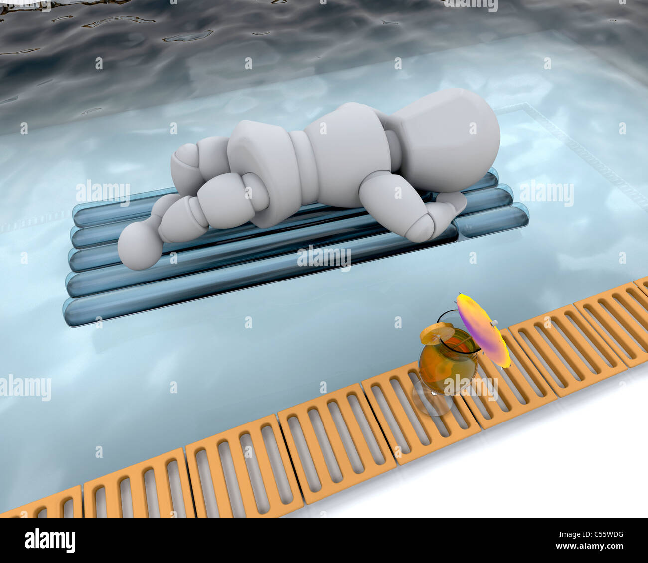 Man pool cocktail lilo hi-res stock photography and images - Alamy