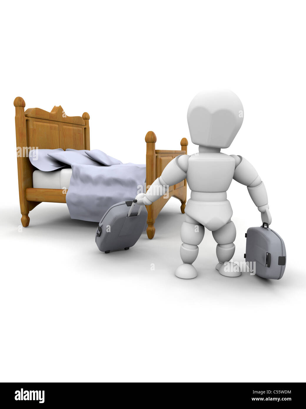 3D render of a man in hotel room Stock Photo - Alamy