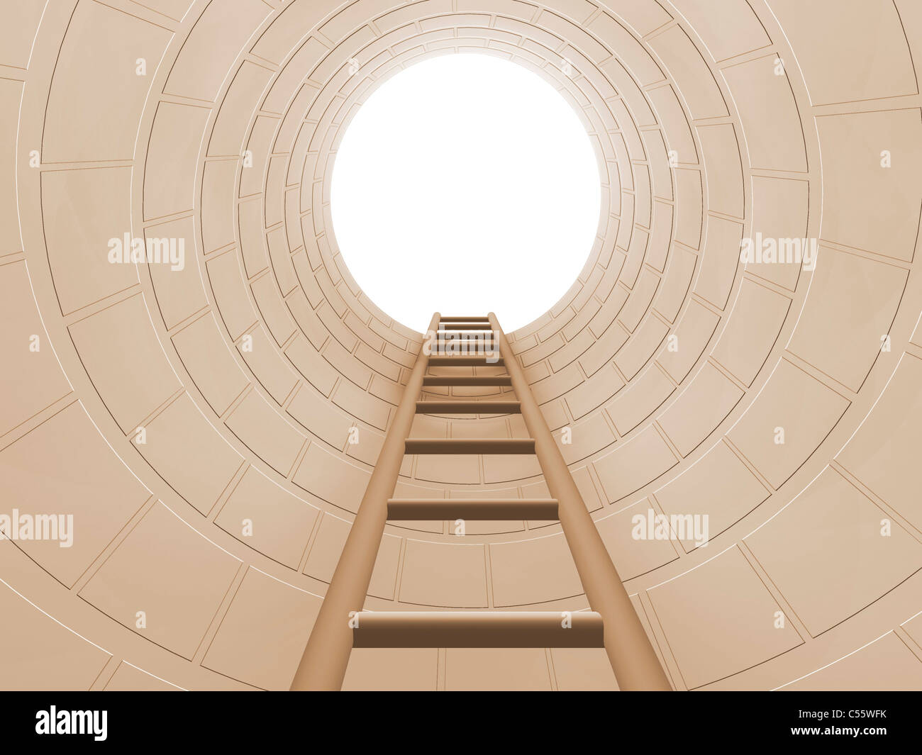 3D render of a ladder leading out of a hole Stock Photo - Alamy