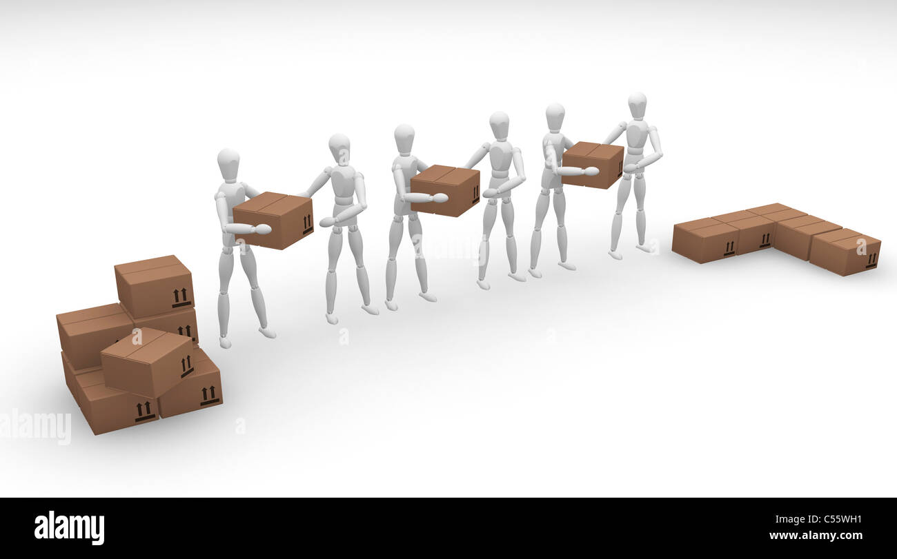 3D render of a team working together Stock Photo - Alamy