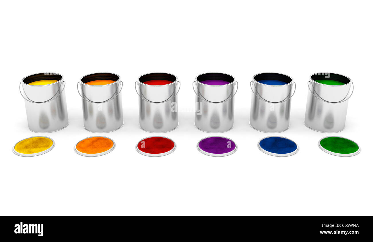 Tins of paint Cut Out Stock Images & Pictures - Alamy