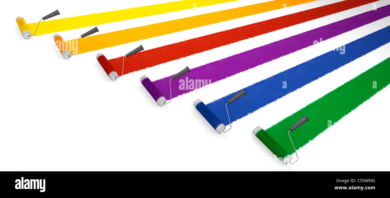 3d render paint rollers hi-res stock photography and images - Alamy